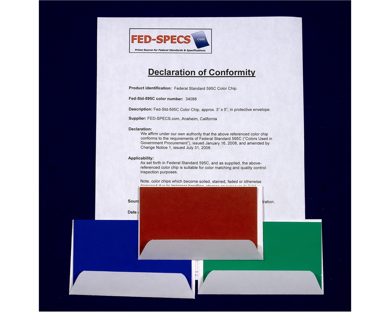 FED-STD-595C COLOR CHIP (Individual)